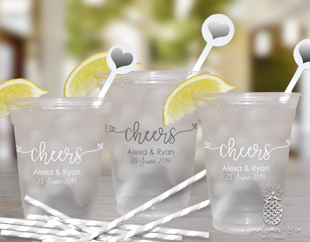 Cheers Wedding Cups: Customizable Disposable Plastic Party Cups - Etsy