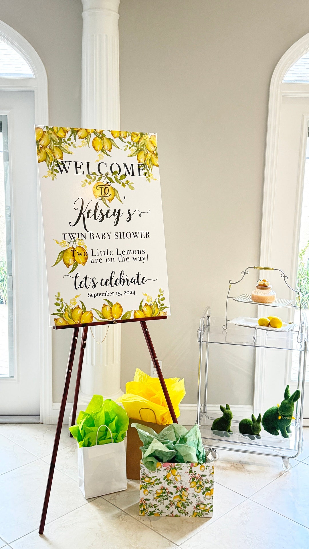 Lemon Party Welcome Sign, Watercolor Lemons Bridal, Baby Shower ...