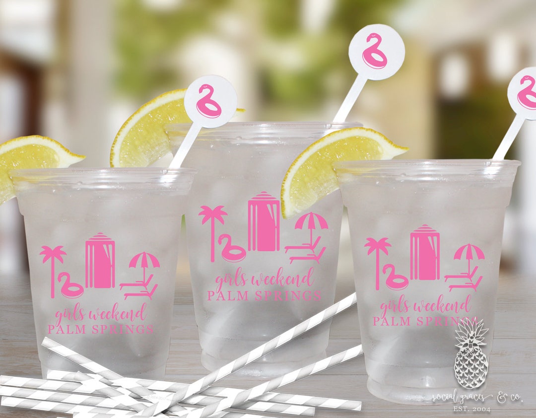 Customizable Pool Party Cups: Clear Disposable Cups for Birthdays - Etsy