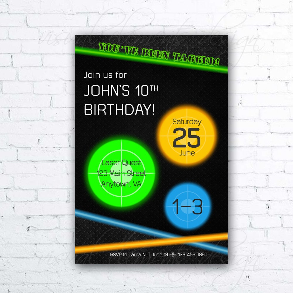 Laser Tag Invitation Laser Birthday Party Printable | Etsy