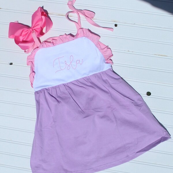 Girls Monogram Dress - Etsy