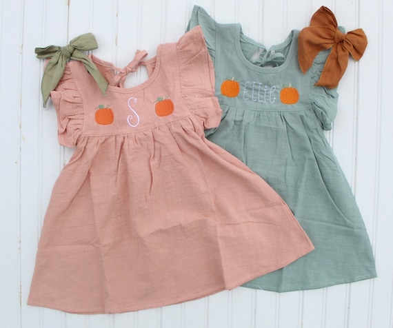 Pumpkin Dress Monogrammed Personalized Cute Fall Outfit - Etsy