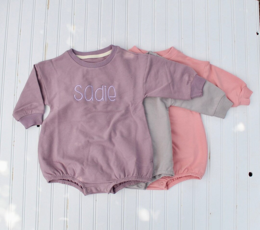 Monogram Sweatshirt Romper for Baby & Toddler sweatshirt - Etsy