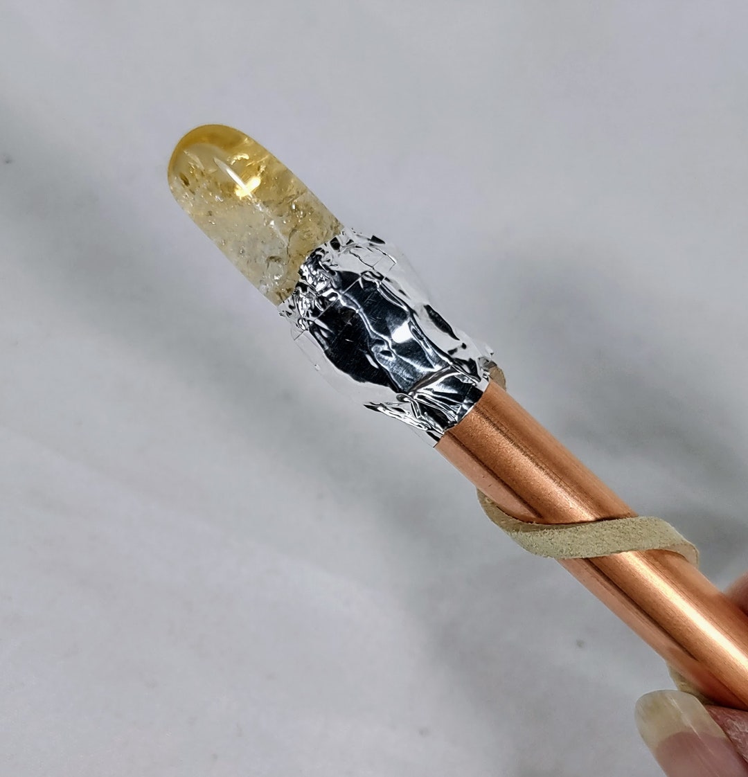 Wand of Abundance : Copper Wand With Quartz and Citrine - Etsy