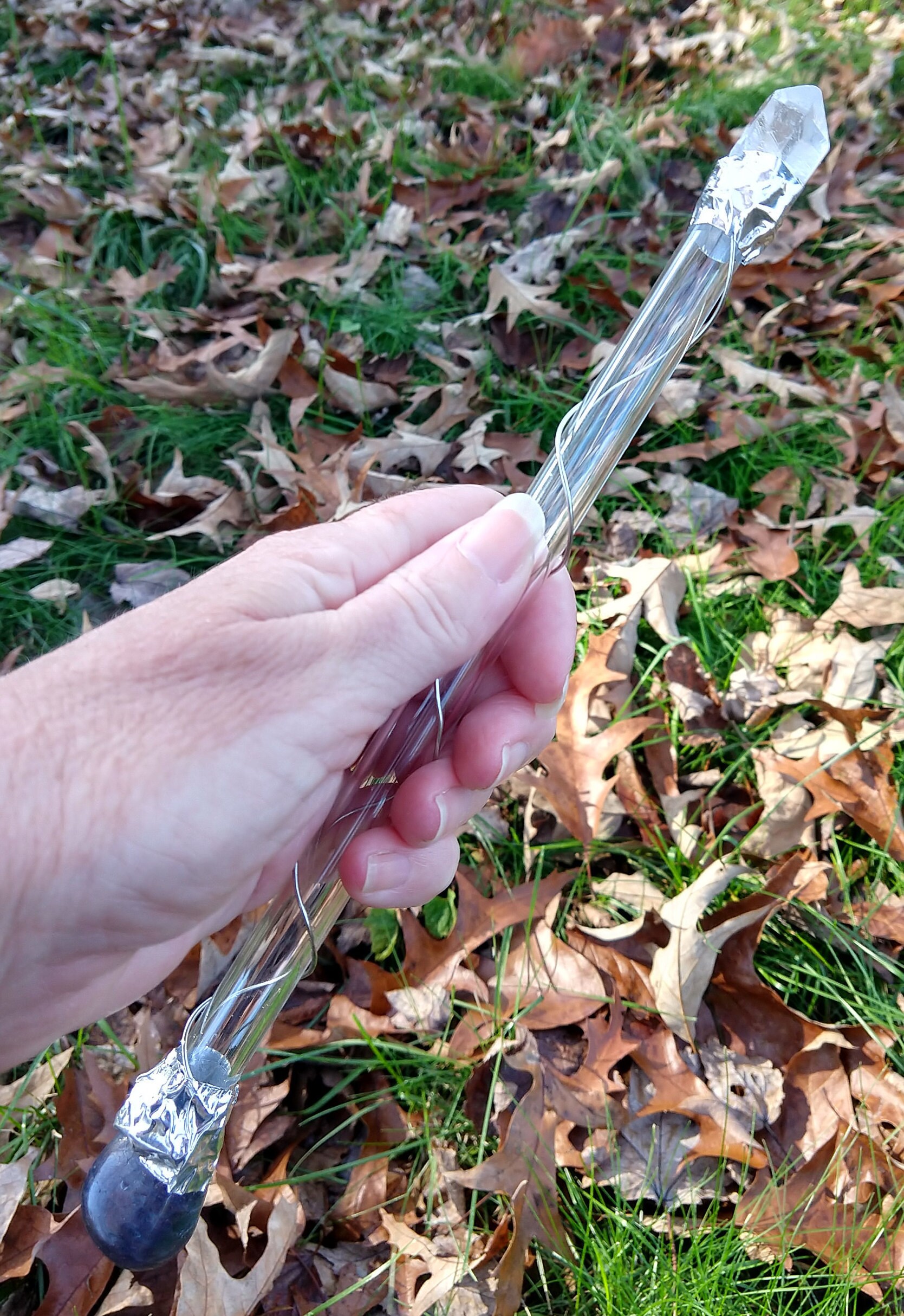 Wand of Spirits : Glass Wand with Quartz and Iolite | Etsy