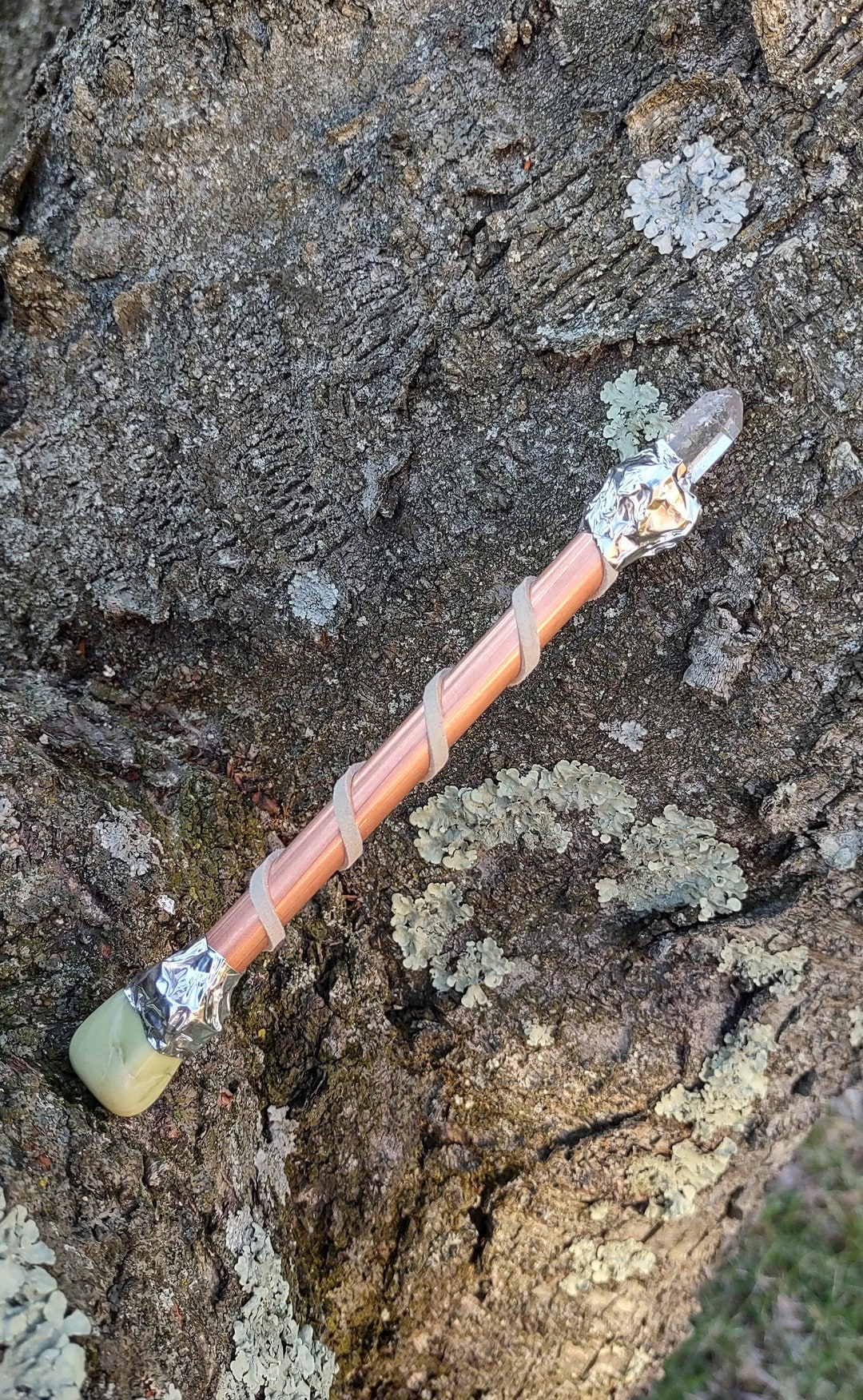 Copper Wand With Quartz and Serpentine - Etsy