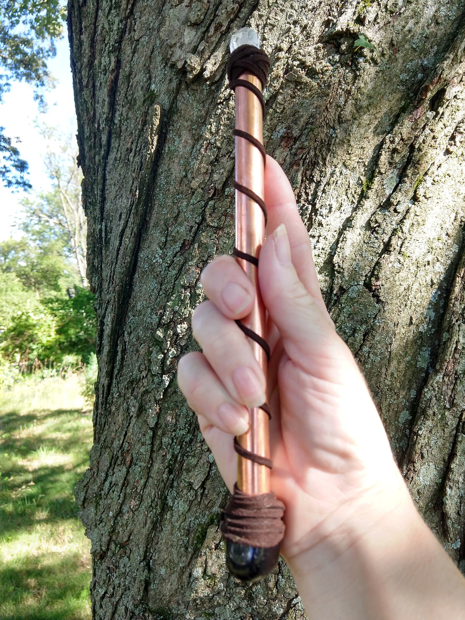 Copper Wand With Quartz and Obsidian - Etsy