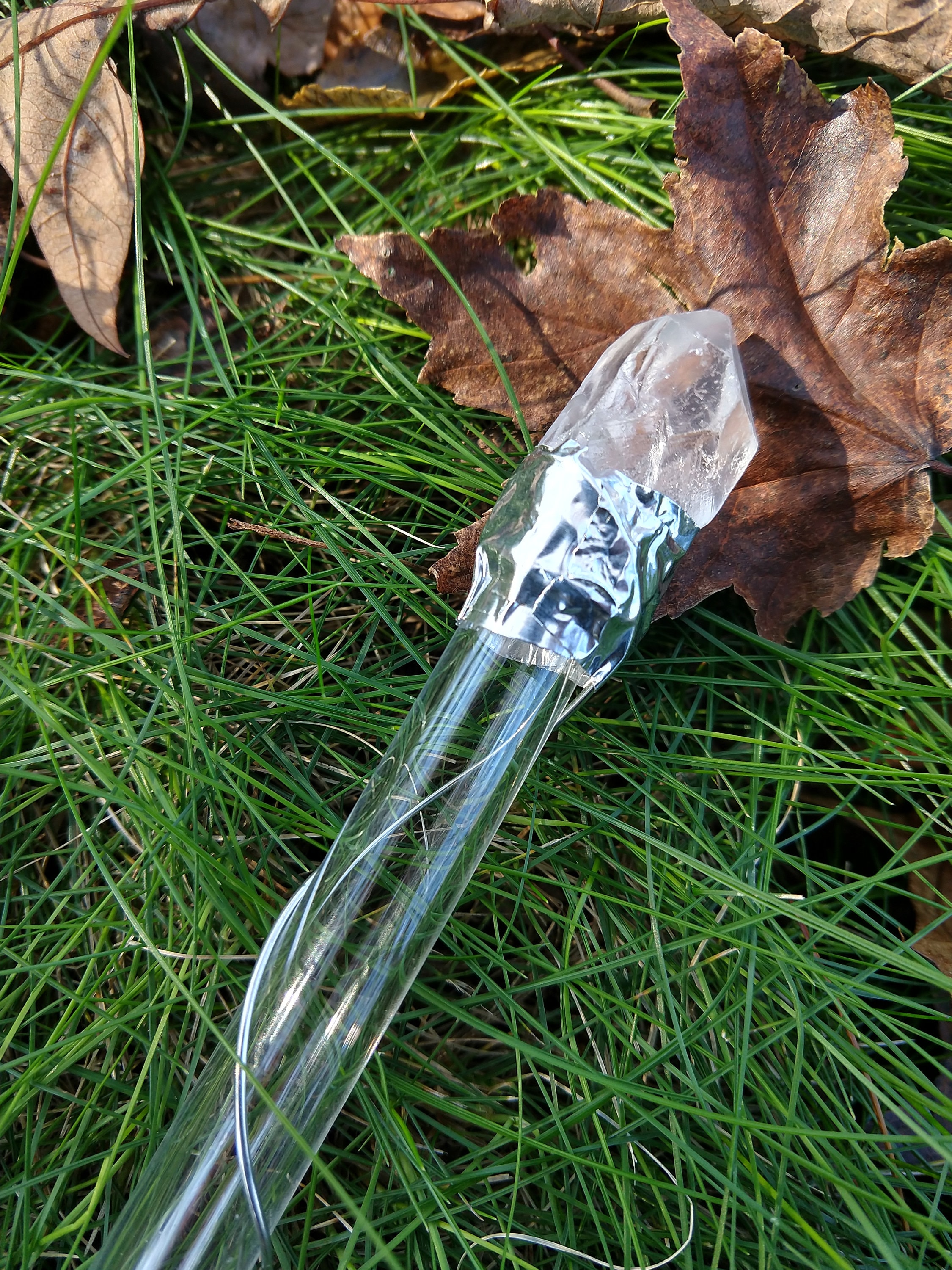 Wand of Spirits : Glass Wand with Quartz and Iolite | Etsy