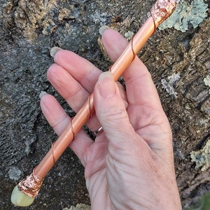 Copper Wand With Quartz and Serpentine - Etsy