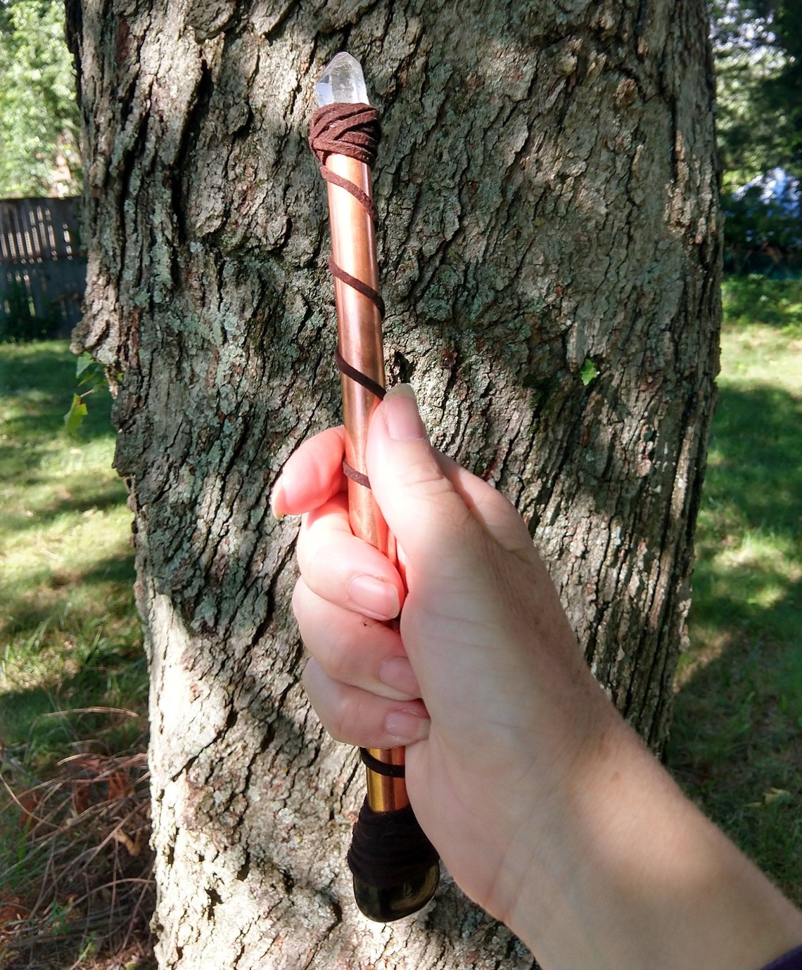 Copper Wand With Quartz and Obsidian - Etsy