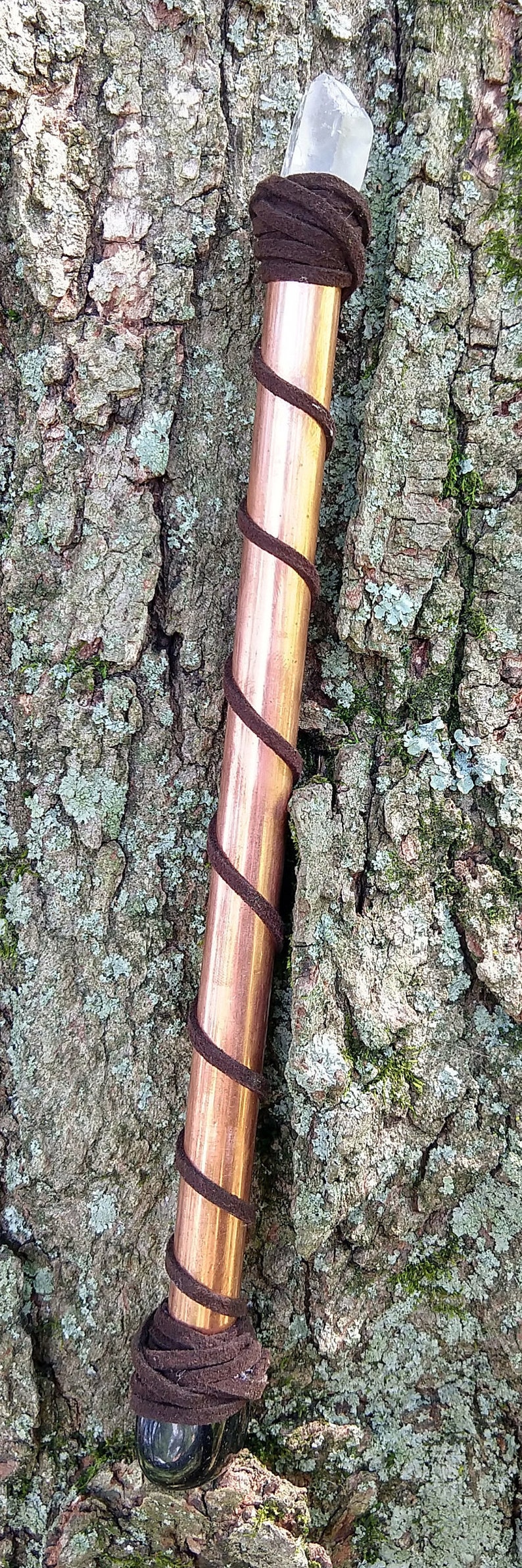 Copper Wand With Quartz and Obsidian - Etsy