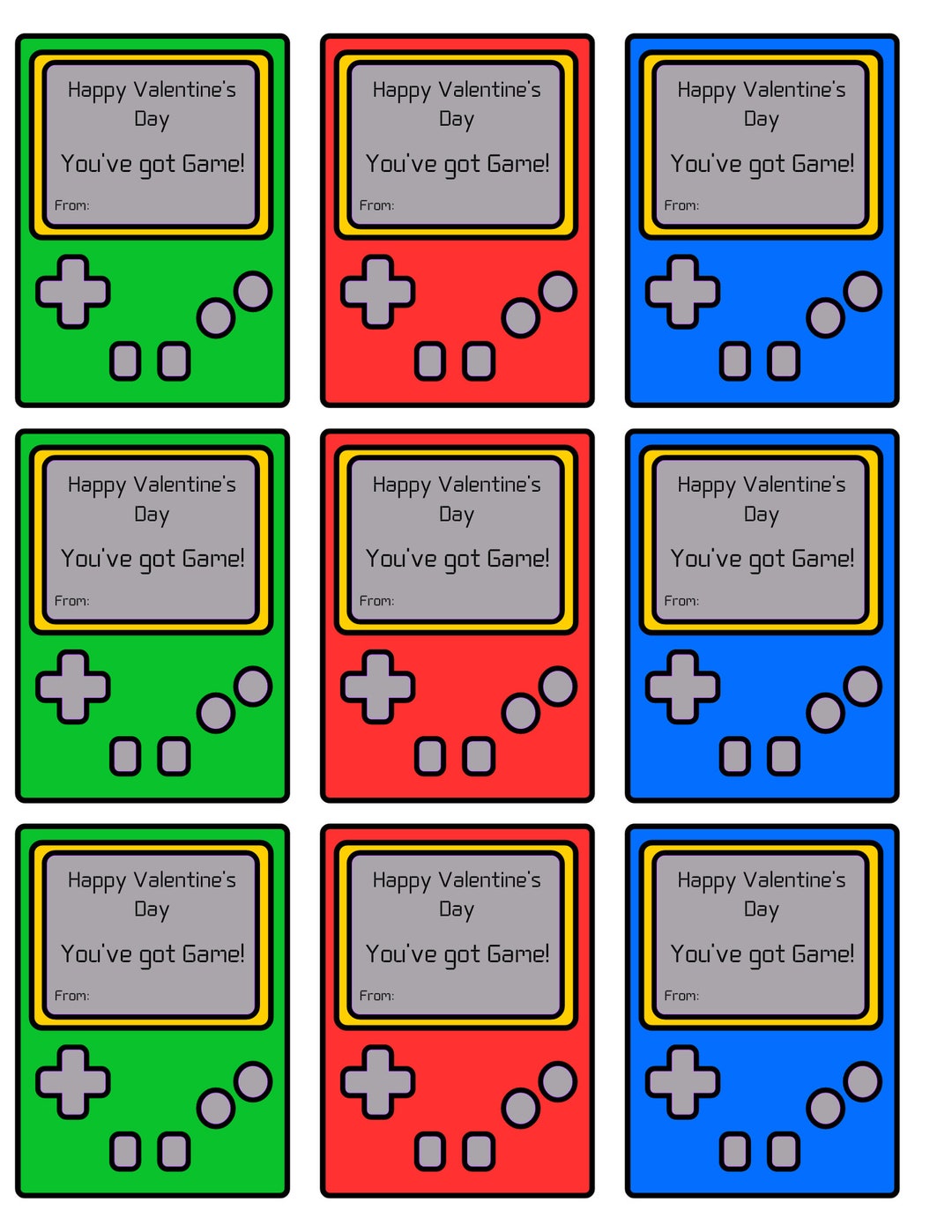 Printable Valentine Cards for Boys, Gamer Valentine Card, Kids ...