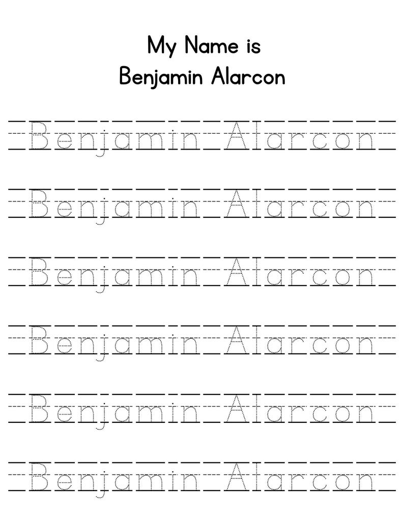 Name Tracing Worksheet, Personalized Name Tracing Worksheet, Preschool ...