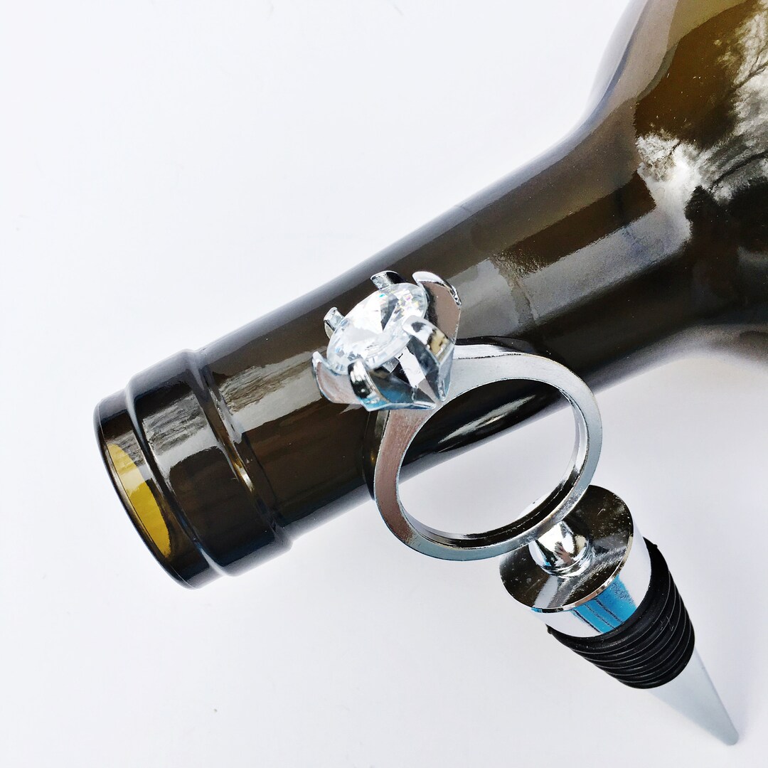Rhinestone Ring Wine Stopper: Engagement Gift - Etsy