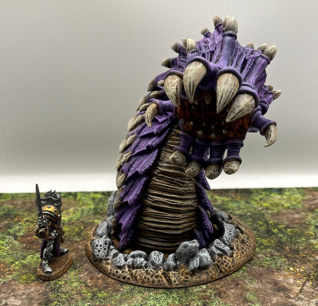 Made to Order Hand Painted Goremaw/purple Worm Miniature - Dnd, D&D ...