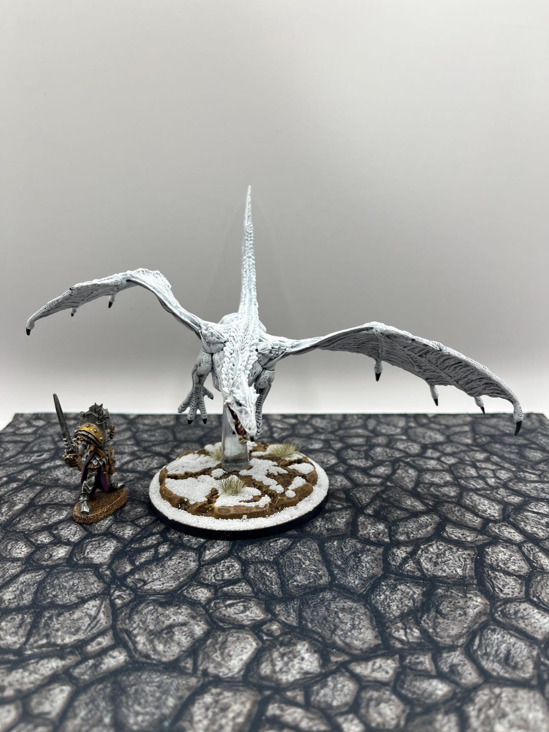 Hand Painted Young White Dragon Miniature - Dnd, D&D, Pathfinder, TTRPG ...