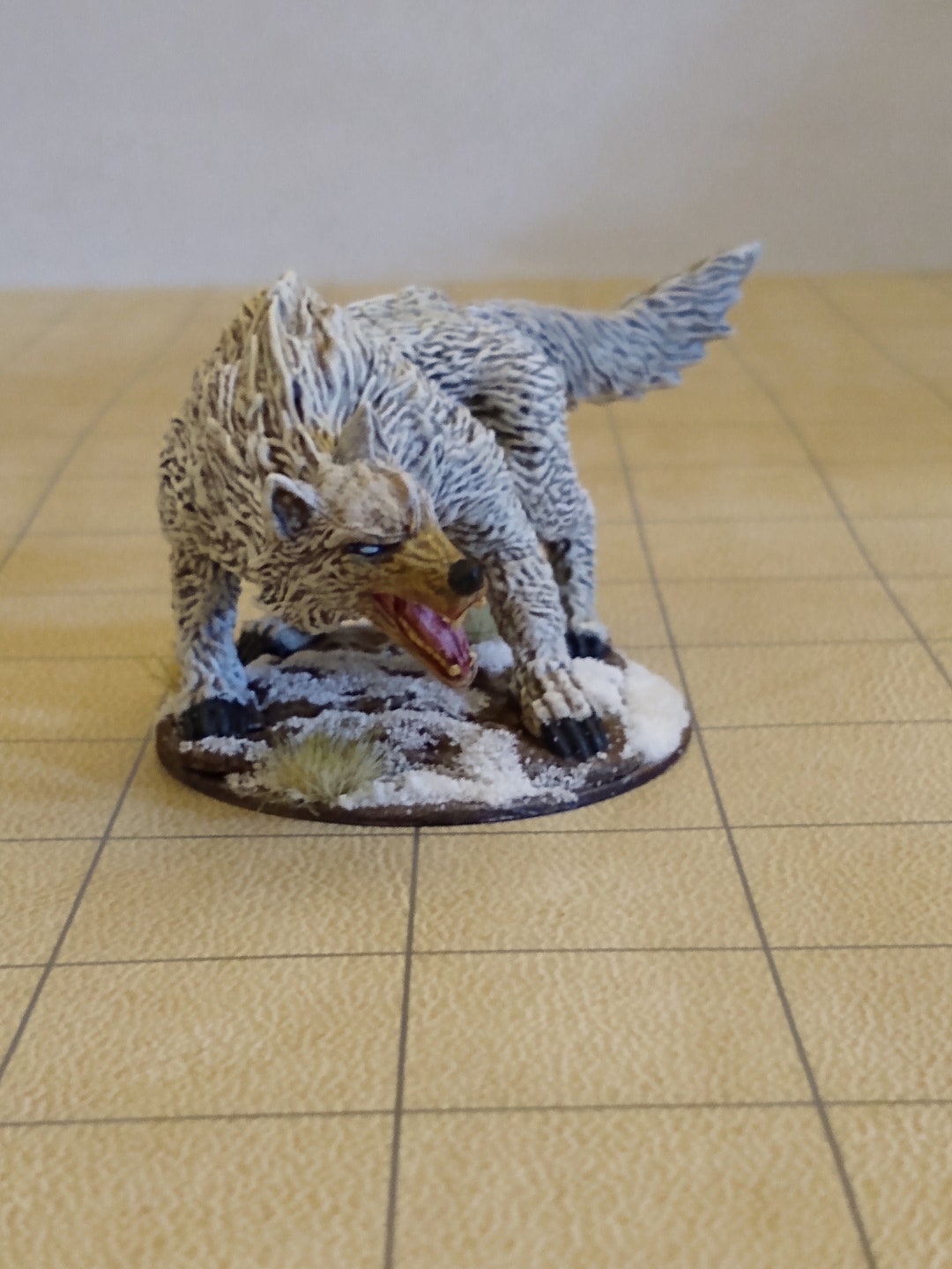 Made to Order Hand Painted Winter Wolf Miniature - D&D, Pathfinder ...