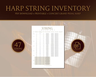 Harp Pedal Chart - Etsy