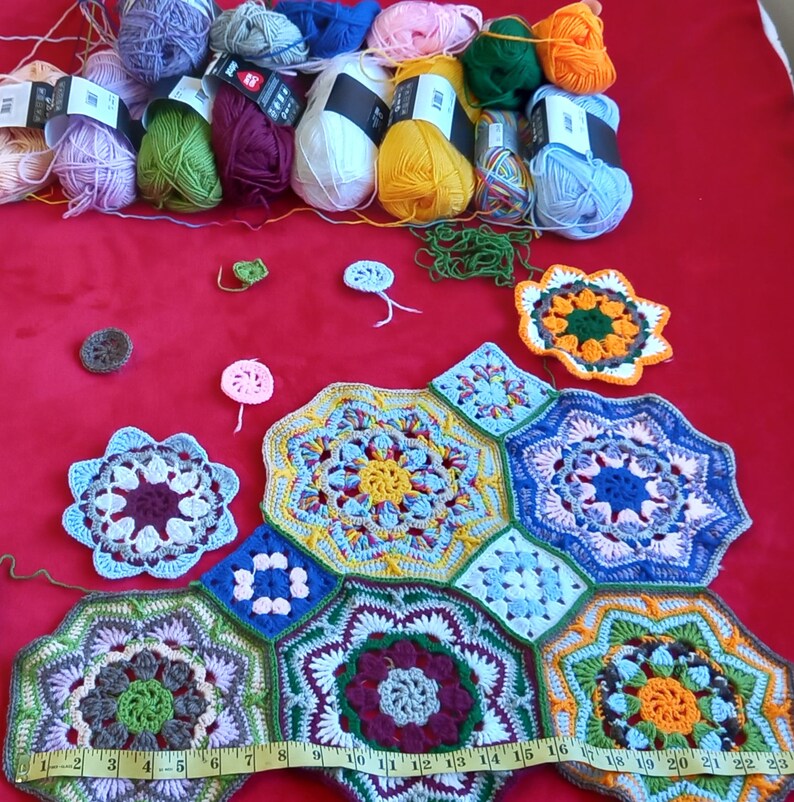 Persian Tile Crochet Blanket ,bedrunner, Custom Size .pattern and ...