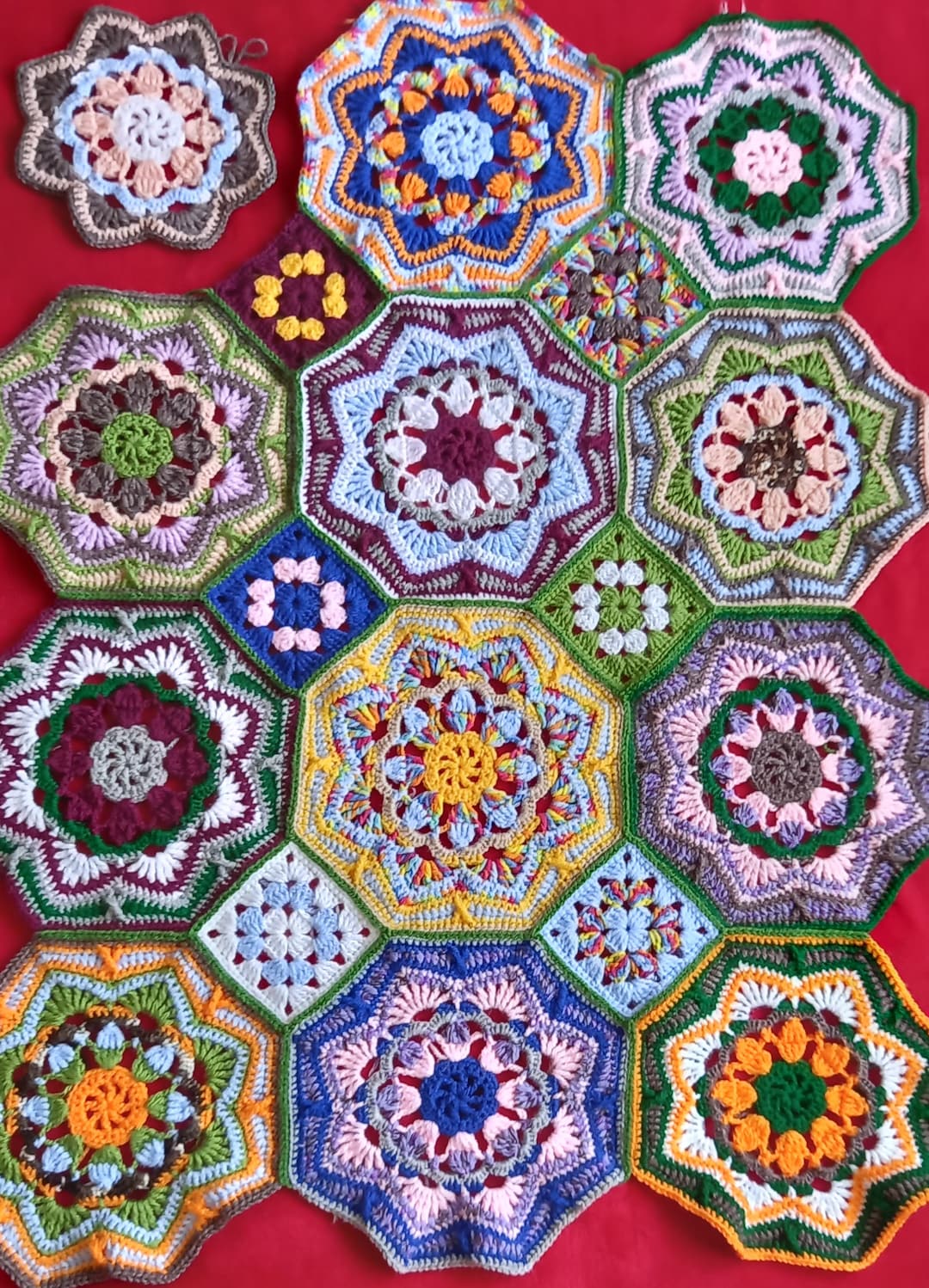 Persian Tile Crochet Blanket ,bedrunner, Custom Size .pattern and ...