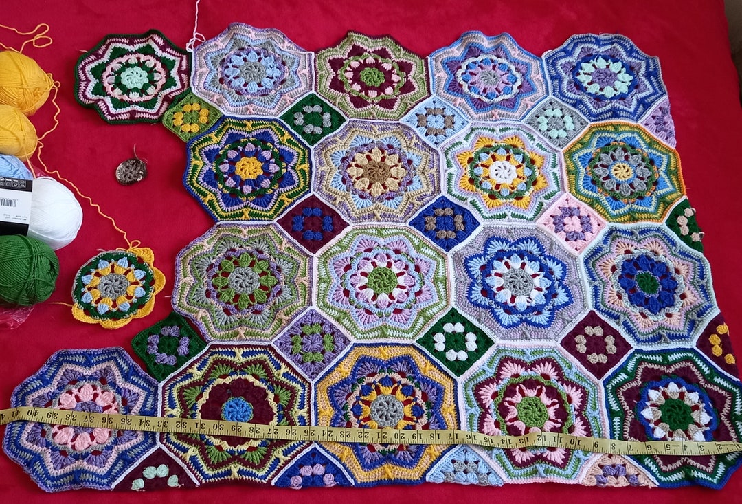 Persian Tile Crochet Blanket ,bedrunner, Custom Size .pattern and ...