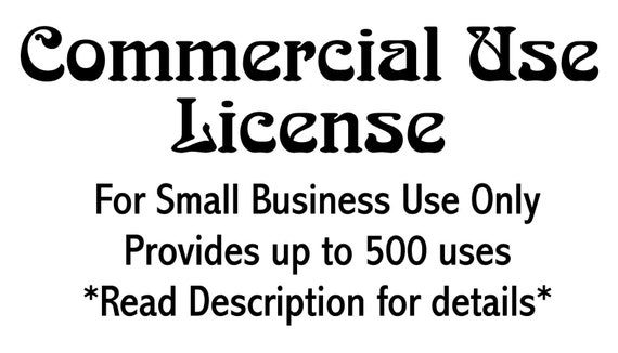 Commercial Use License for SVG File | Etsy