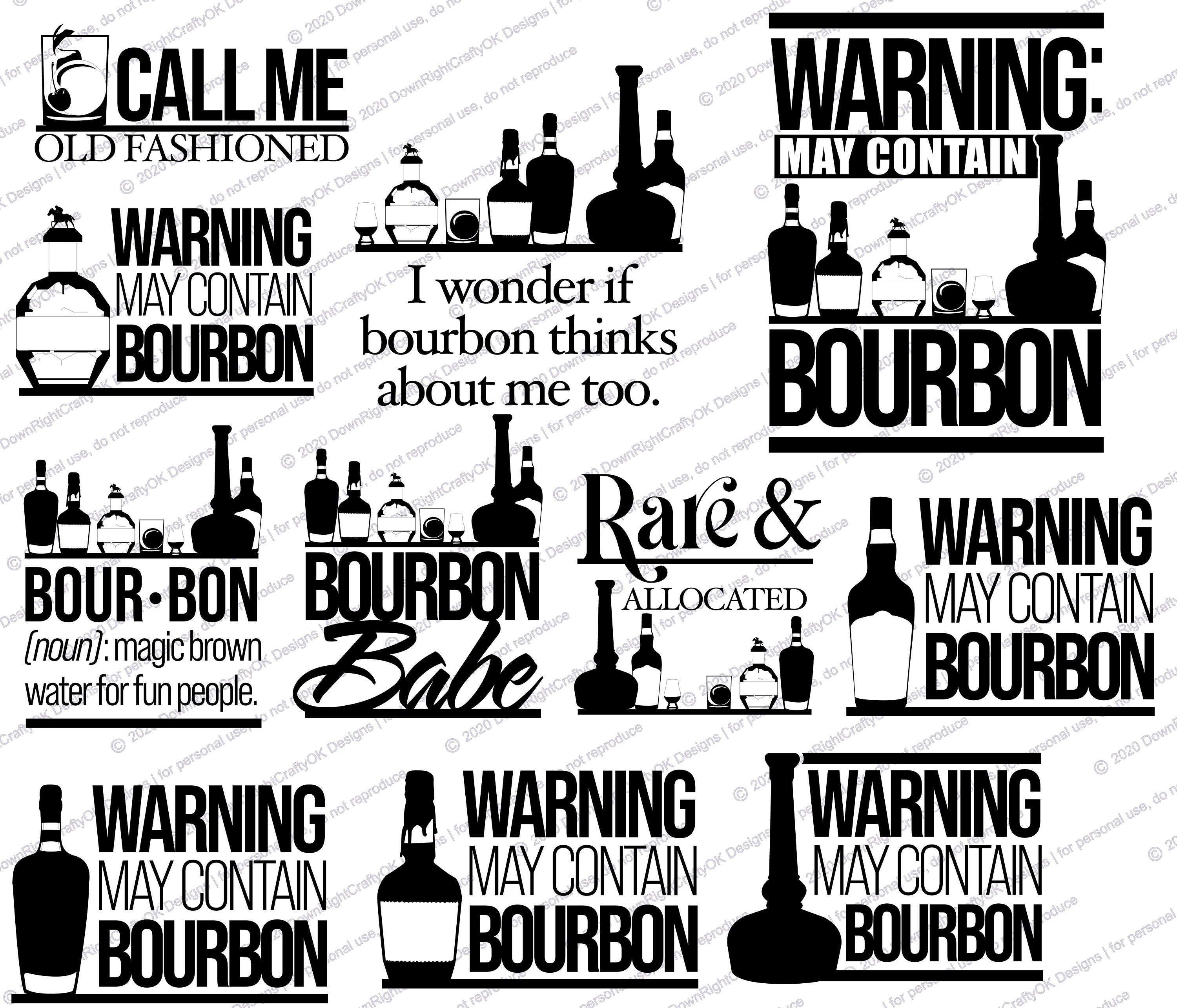 SVG may Contain Bourbon Bundle 11 Designs Old - Etsy