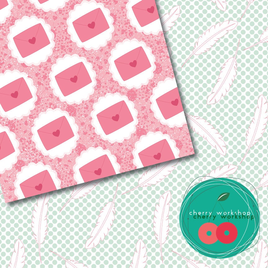 Valentines Day Digital Paper valentines Day Post - Etsy