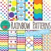 Rainbow Digital Paper Pack rainbow Patterns - Etsy