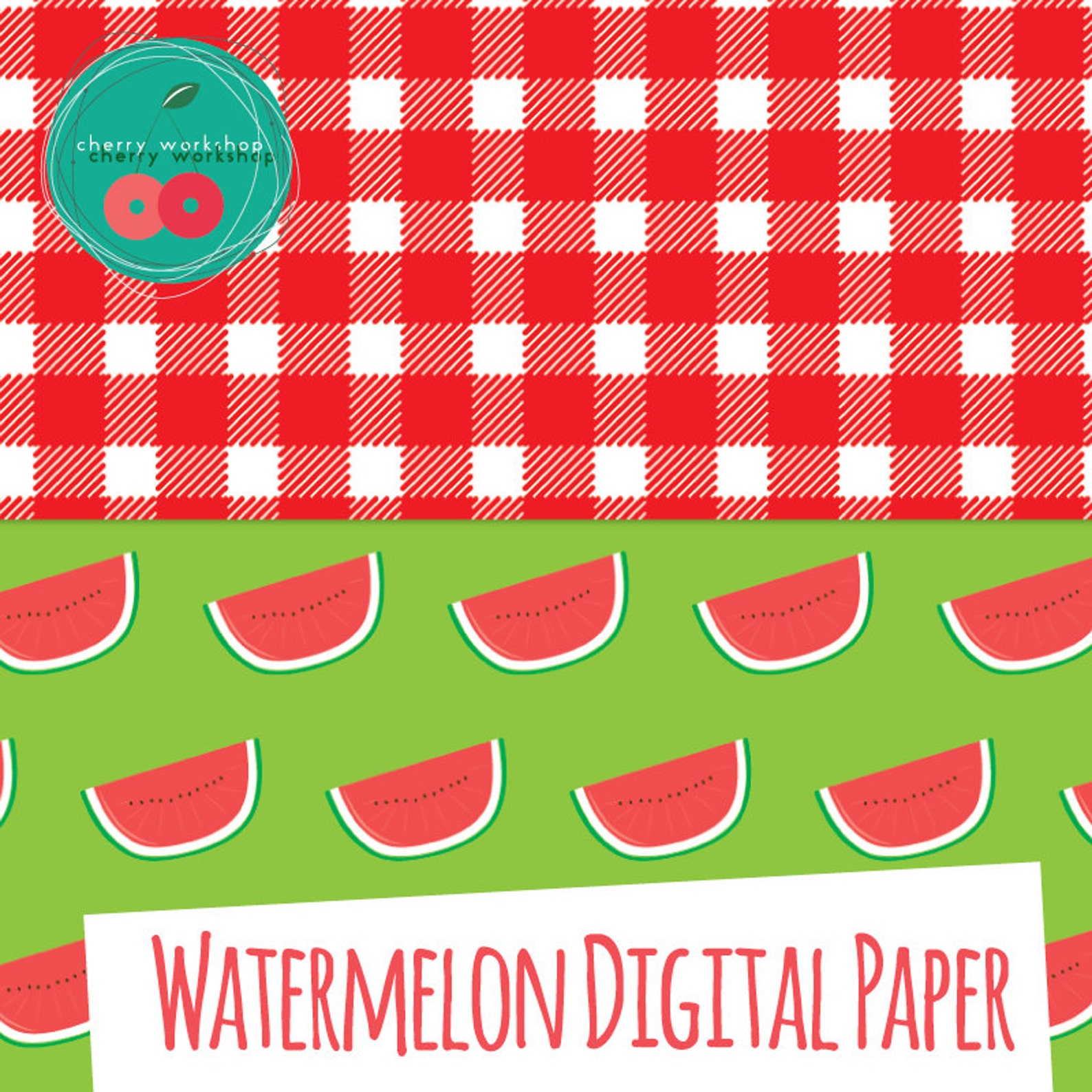 Watermelon Digital Paper - Etsy