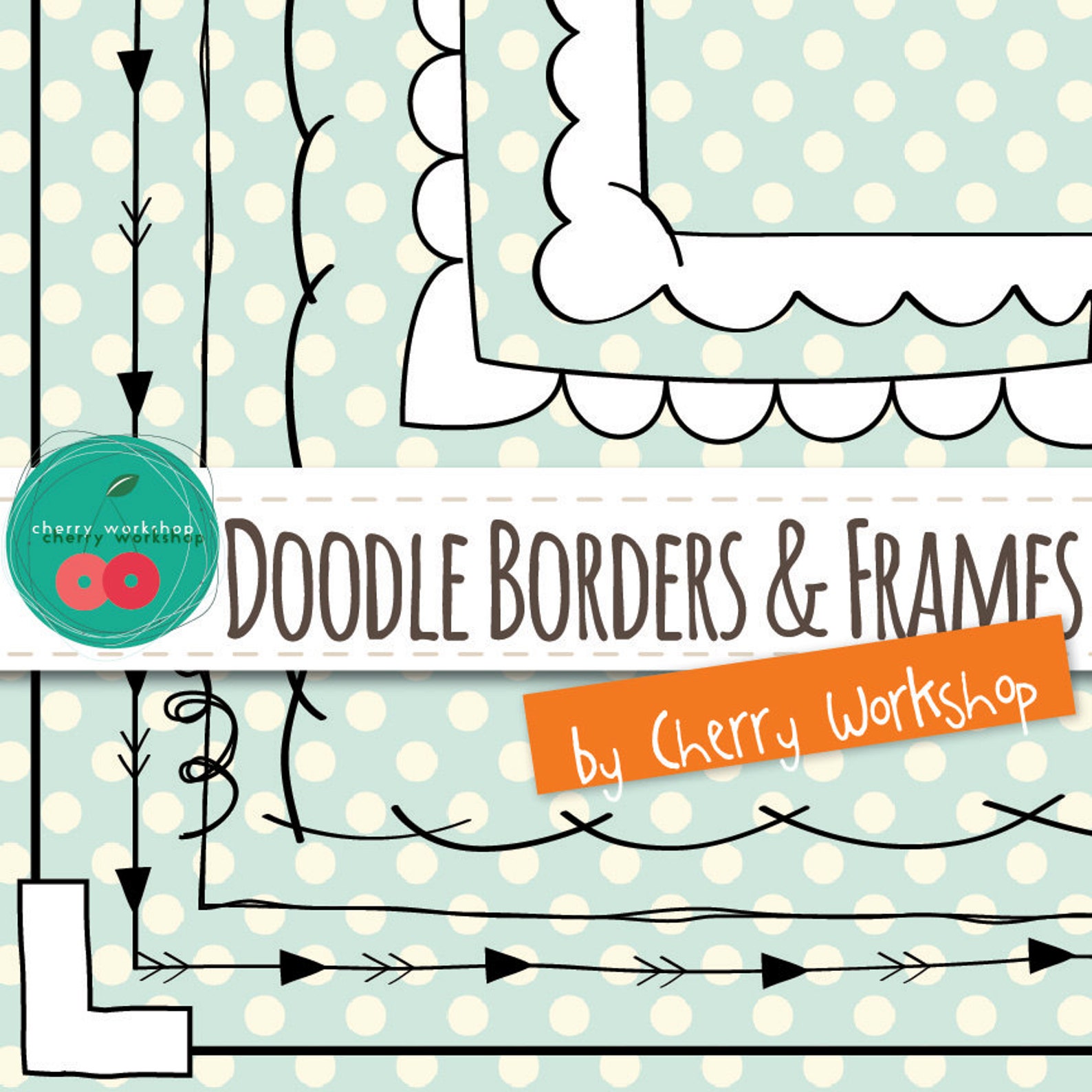 Doodle Borders and Frames Hand Drawn Borders for Scrapbook, Cards ...