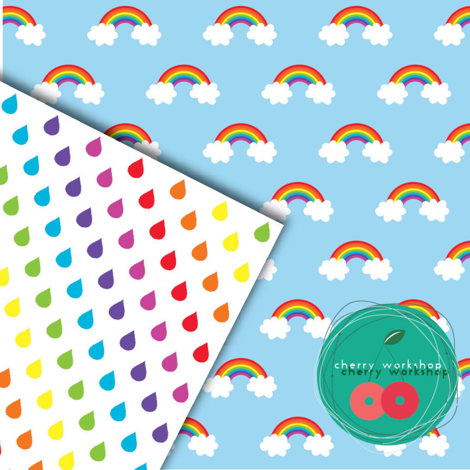 Rainbow Digital Paper Pack rainbow Patterns - Etsy