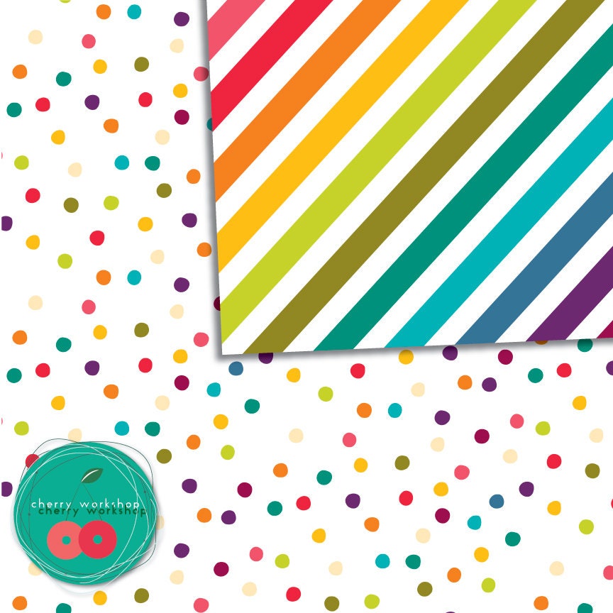 Bright Digital Paper Pack bright Retro Party High Quality Digital Paper ...