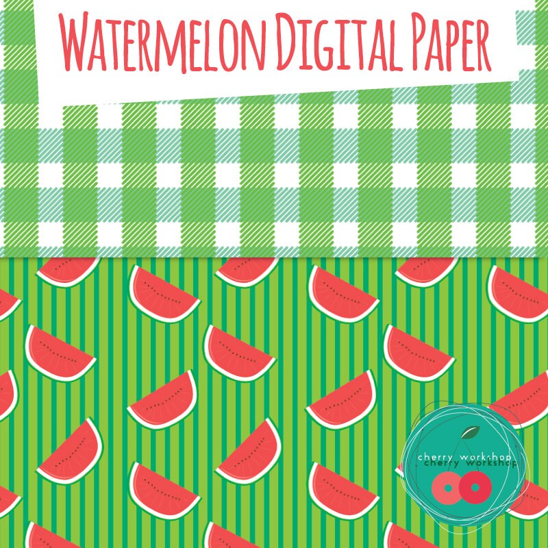 Watermelon Digital Paper - Etsy