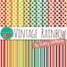 Retro Rainbow Digital Paper vintage Rainbow Retro - Etsy
