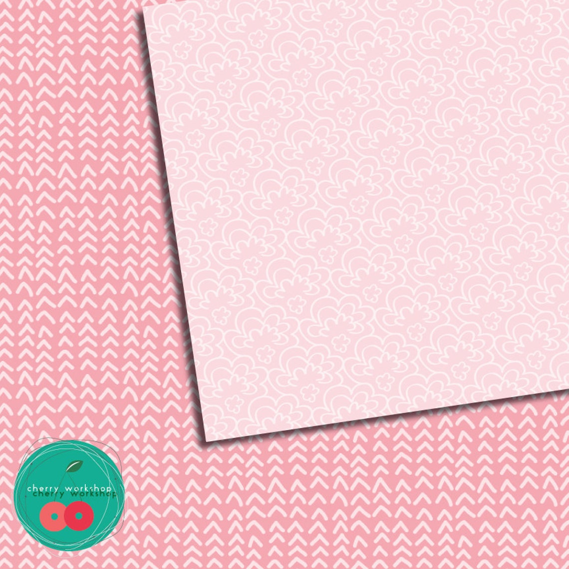 Valentines Day Digital Paper pink Doodlesscrapbook - Etsy