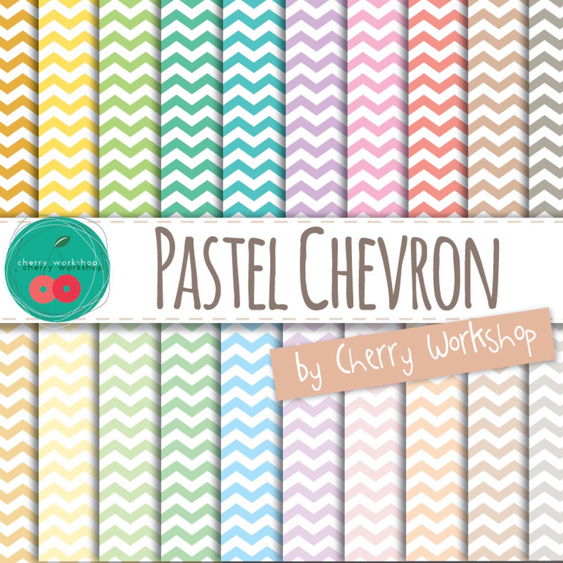 Pastel Digital Paper pastel Chevron Digital Paper in Pastel Colors ...