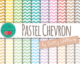 Chevron Pastels Digital Paper Pack Zigzag Patterns Rainbow - Etsy