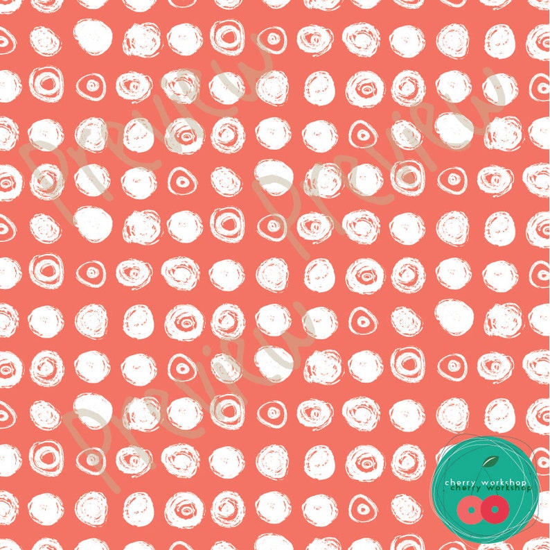 Coral Digital Paper Patters Supplies Waves Geometric Polka - Etsy