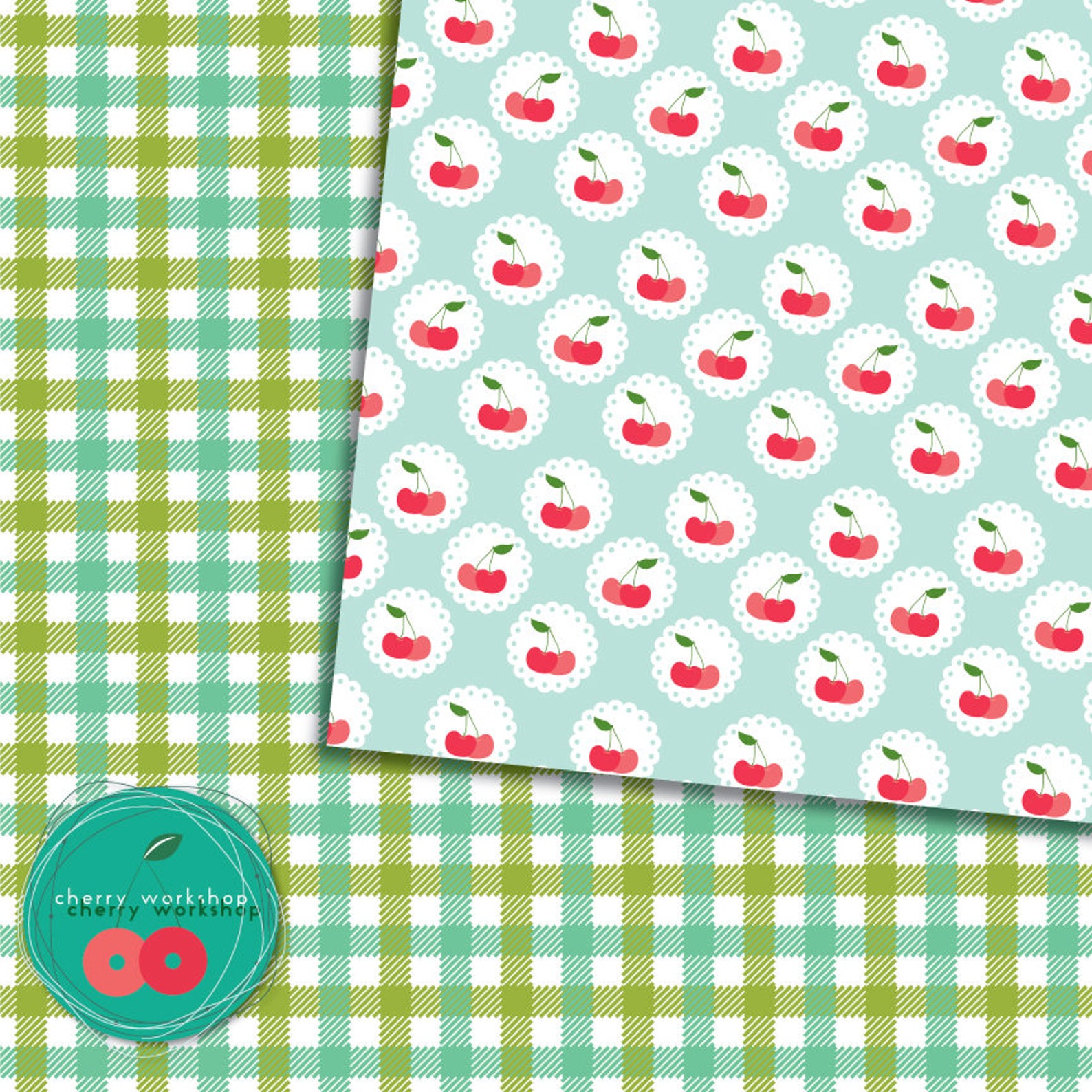 Cherry Digital Paper cherries Printable Paper, Scrapbooking, Pattern ...