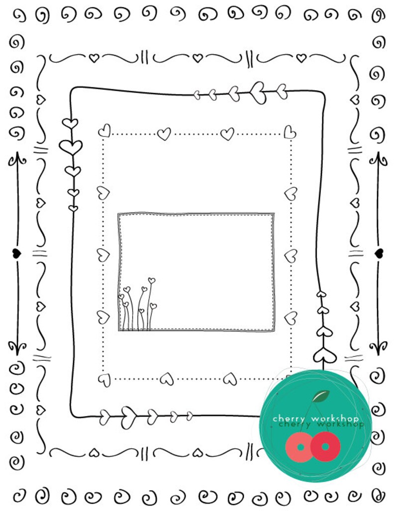 Doodle Borders "hearts Doodle Borders" - Perfect for Scrapbook ...