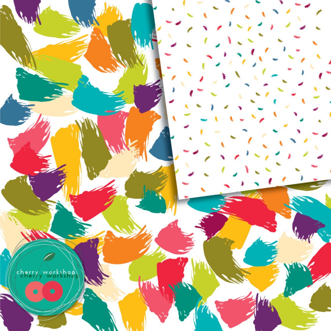 Bright Digital Paper Pack bright Retro Party High Quality Digital Paper ...