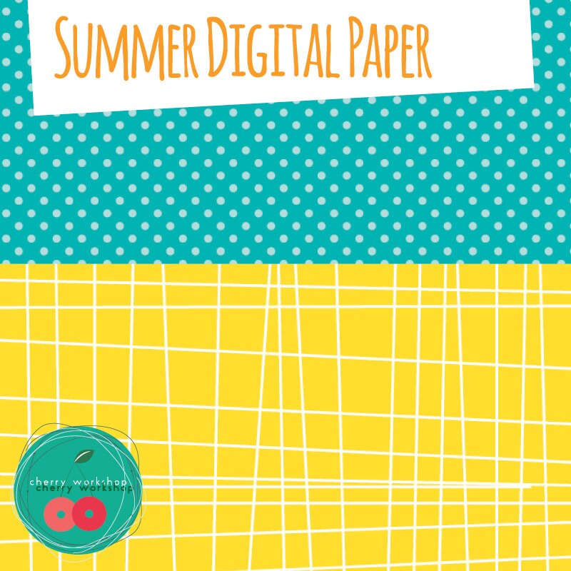Summer Digital Paper summer Digital Paper Beach Sea Sun Blue Yellow ...