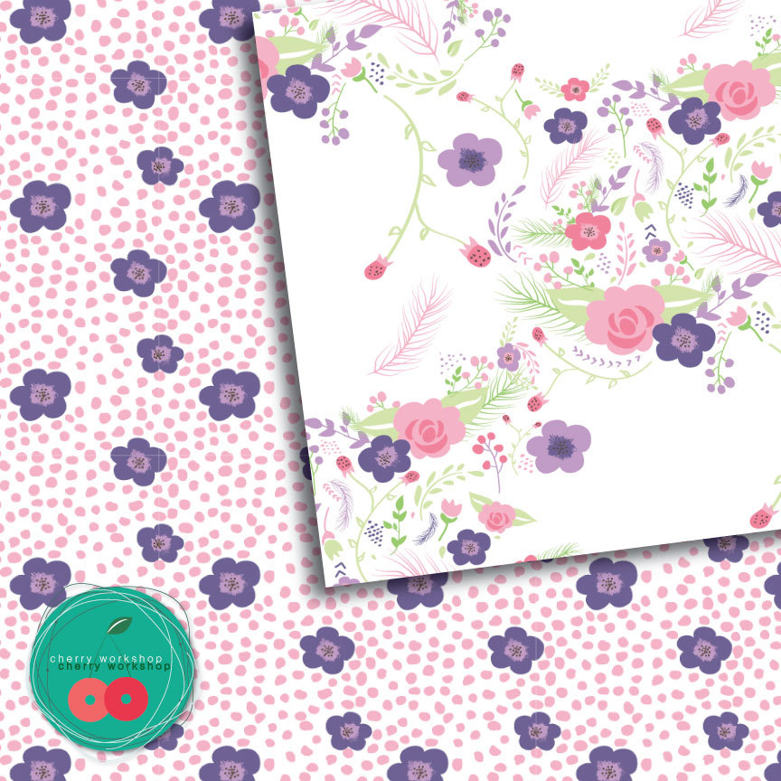 Spring Digital Paper "spring Garden" Wedding Digital Paper, Scrapbook ...