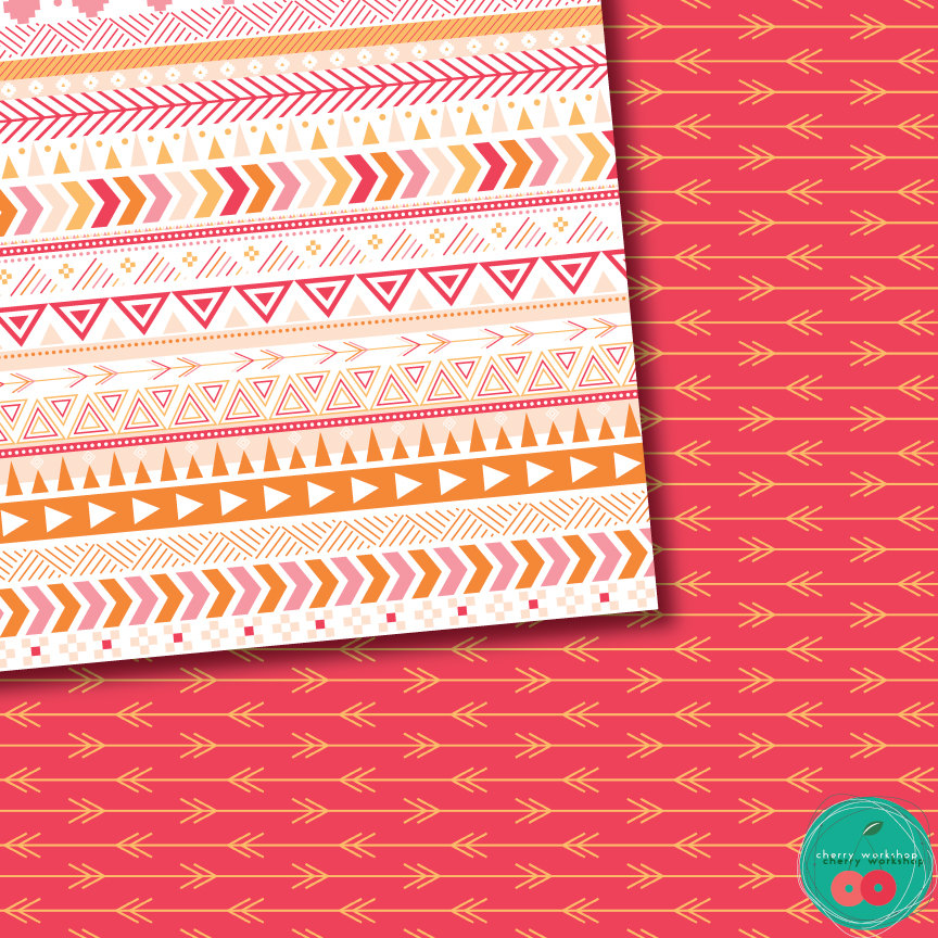 Tribal Digital Paper sunny Tribal Paper Summer - Etsy