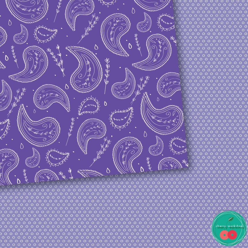 Lavender Digital Paper lavender Doodle Paper Floral Digital Paper Pack ...