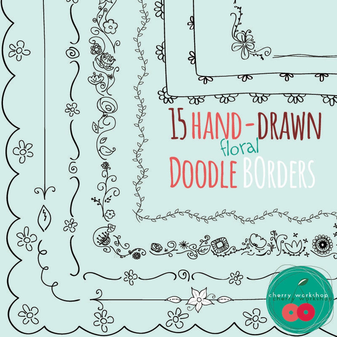 Doodle Borders spring Doodle Borders Floral Hand-drawn Border Design ...