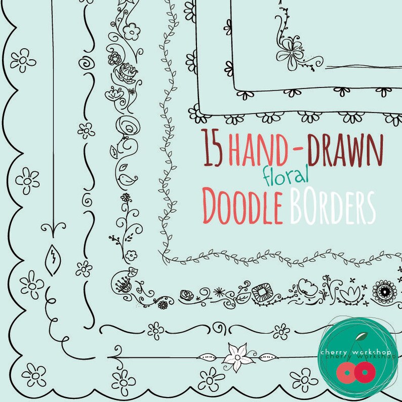 Doodle Borders spring Doodle Borders Floral Hand-drawn Border Design ...