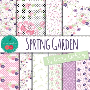 Spring Digital Paper spring Garden Wedding Digital - Etsy