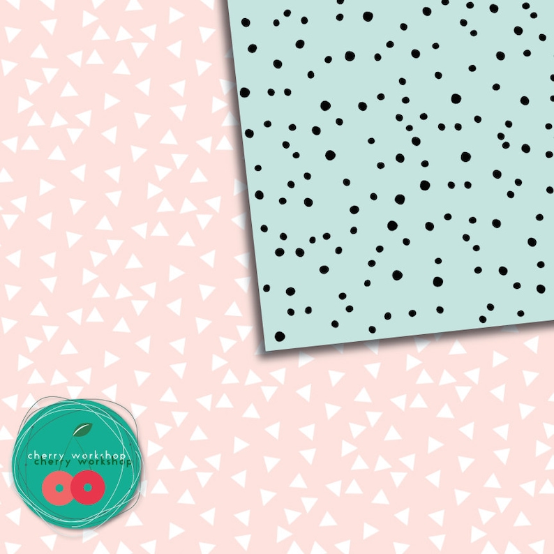 Valentines Day Digital Paper - Mint and Peach Digital Paper "mint and ...